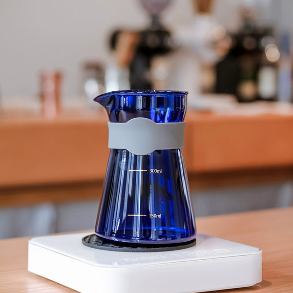 Fika Blue V60 Coffee Dripper | Wooden Base Borosilicate Glass Coffee ...
