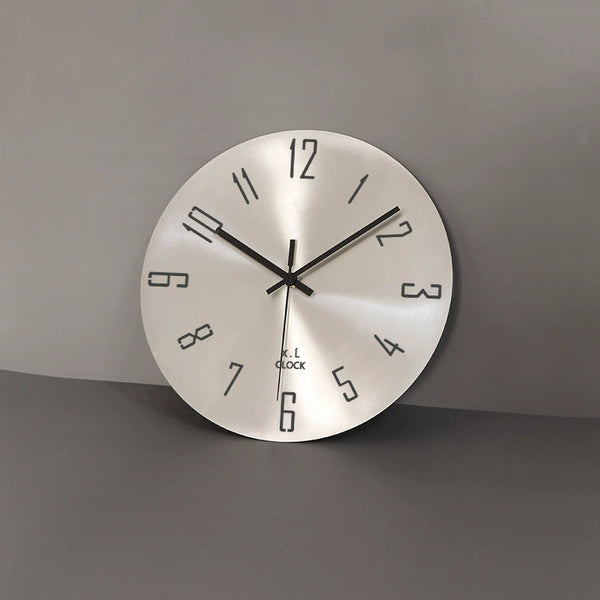 X.L Metal 12 Inch Wall Clock | Room Decoration Metallic Silent Quartz ...