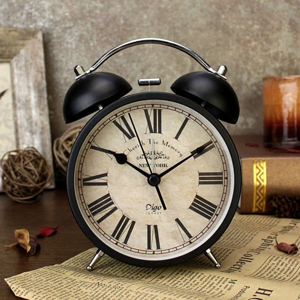 Digo Old Town Bell Clock | American Creative Mute Metal Alloy Quartz ...