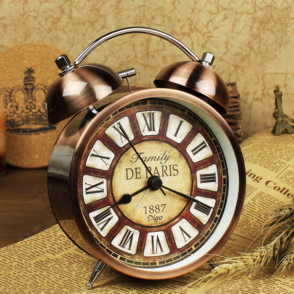 Digo Familia Red Bell Clock | American European Mute Metal Alloy Quartz ...