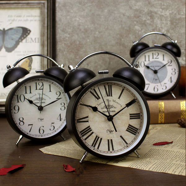 Digo Old Town Bell Clock | American Creative Mute Metal Alloy Quartz ...