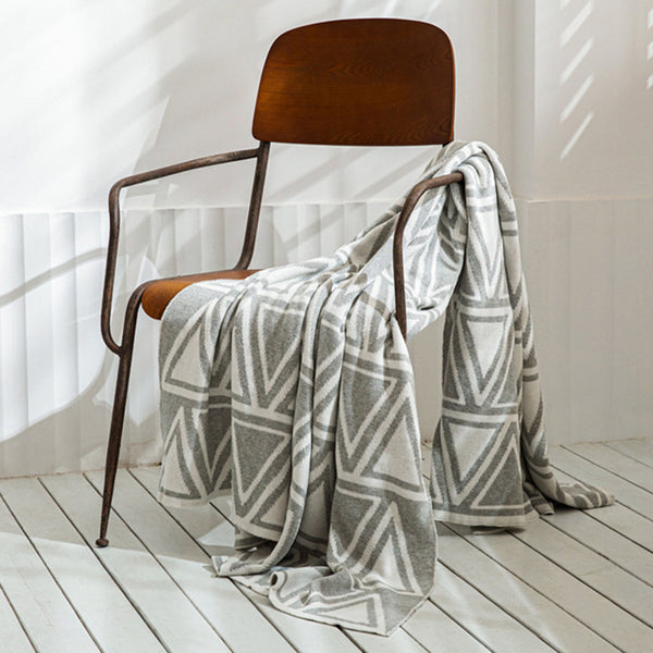 Forrest Dove Throw | 50" x 63" Nordic Triangle Hand Tufted Cotton ...