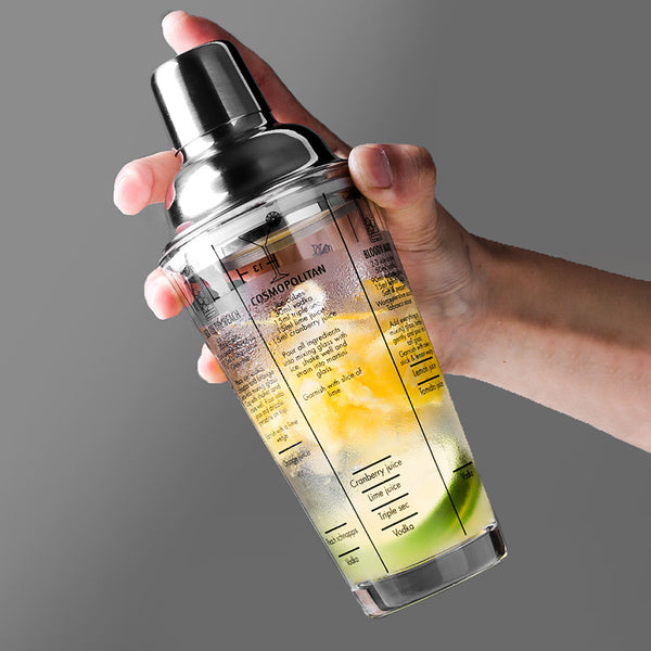 Leshem Cocktail Shaker | 14oz Glass Cocktail Shaker with Recipes ...