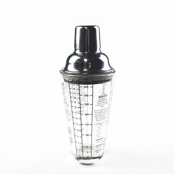 Leshem Cocktail Shaker | 14oz Glass Cocktail Shaker with Recipes ...