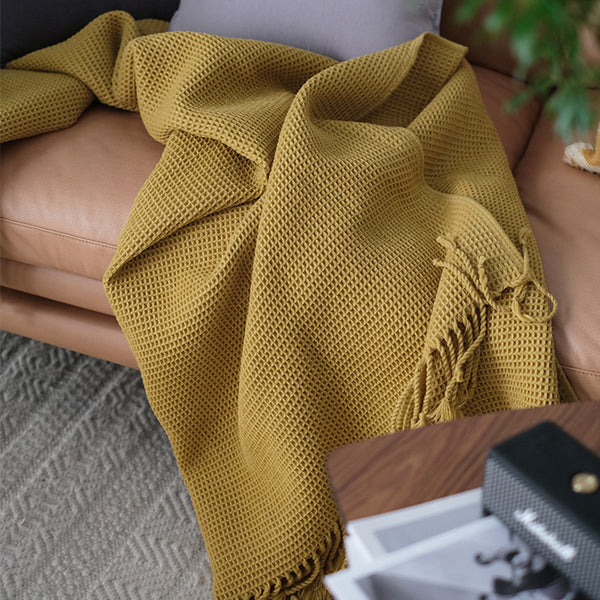 Mendoza Mesh Throw | 60" x 90" Solid Color Oversized Throw Blanket ...