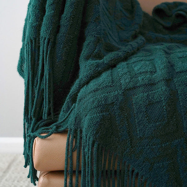 Mendoza Sacramento Oversized Throw | 50" x 90" Jacquard Knitted ...