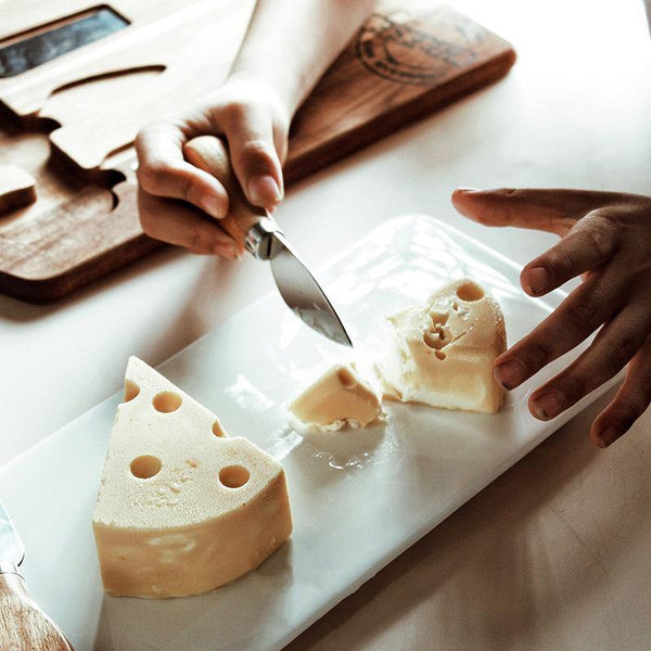 Acacia Buttery Cheese Trio | Wooden Cheese Board Knives Set Bread Cake ...