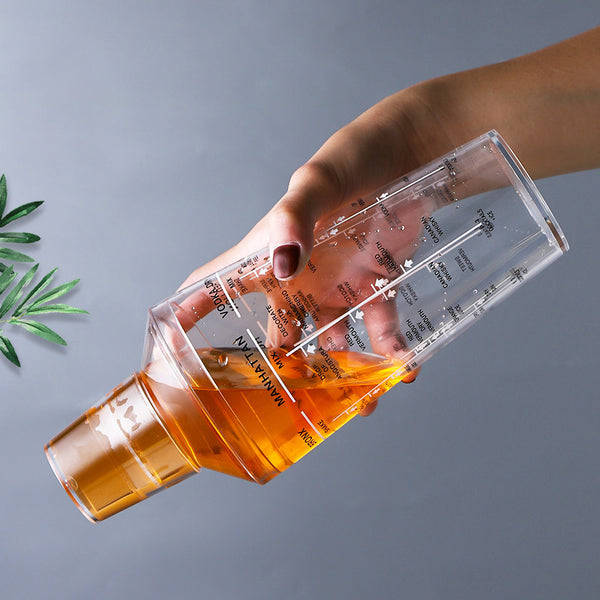 Ophra 3-Stage Cocktail Shaker | 24oz Transparent Cocktail Shaker with ...