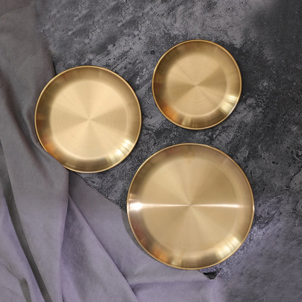 Runi Golden Tray | Handcrafted Antique Retro Golden Brass Plating Salsa ...