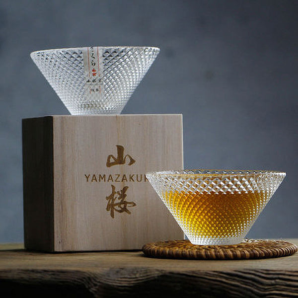 Yamazakura Edo Chamvin Whisky Glass | Japanese Cone Hammered Sake Glass ...